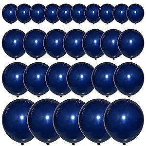 Navy Blue Balloons Garland Kit, 104pcs Matte Navy Blue Balloon Dark Blue Balloons with Different Size 18 Inch 12 Inch 10 Inch 5 Inch for Graduation Birthday Baby Shower, Wedding, Bridal Shower