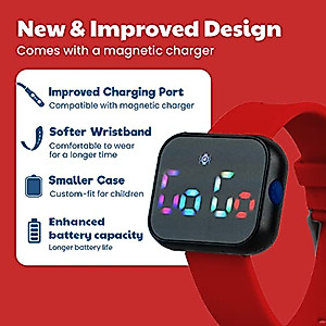 Potty Training Watch for Kids V2 – A Water Resistant Potty Reminder Device for Boys & Girls to Train Your Toddler with Fun/Musical & Vibration Interval Reminders with Potty Training eBook (Red)