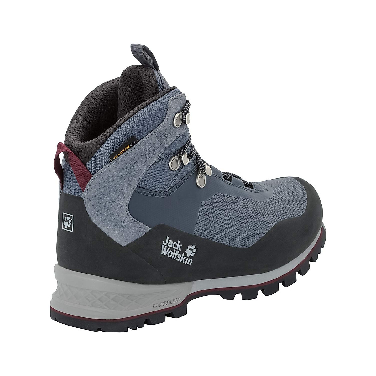 Jack Wolfskin Women's Wilderness Lite Texapore Mid Hiking Boots, Pebble Grey/Burgundy, 9.5