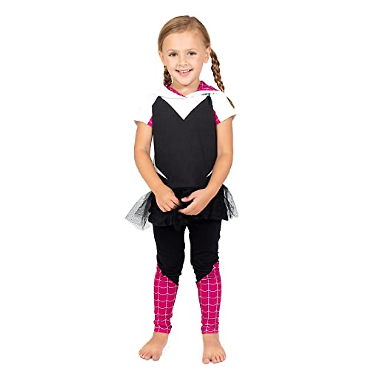 Marvel Spider-Man Spider-Gwen Ghost Spider Little Girls Cosplay T-Shirt and Leggings 6-6X