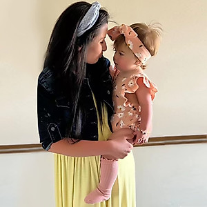 Aaronano Non-slip Knee High Socks Baby Girls Grippy Sock Frilly Ruffle 5 Pairs(2 white + 2 pink + 1 nude,0-6 Months)