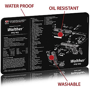 TekMat Cleaning Mat for use with Walther PPQ M2 , Black