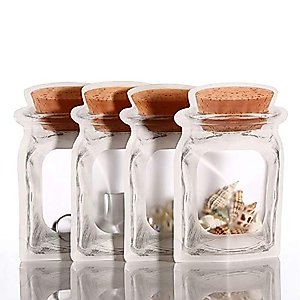 50Pcs Stand Up Clear Front Cork Mason Jar Pattern Zipper Bag Plastic Ziplock Pouch Portable Bottle Shape Food Preservation Smell Proof Packaging Pouches 7.8x5.5+2.7in (20x14+7cm)