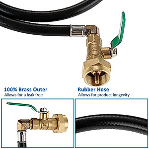 Updated Propane Refill Adapter Hose 36" Propane Extension Refill Hose with ON/Off Control Valve for 1 LB Propane Gas Tank, QCC1/Type1 Inlet Propane Tank Refill Adapter, 350PSI High Pressure Camping