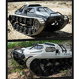 Remote Control Crawler, 1:12 Scale Off-Road Tank, 2.4Ghz Radio RC Car, 4WD High Speed All Terrain RC Truck for Kids & Adult(Black)