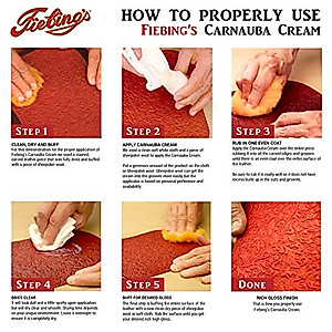 Fiebing's Carnauba Creme (4oz) - Protective Wax Finish for Leather Goods - Provides a Highly Flexible Coating to any Leather that Buffs to a High Gloss and Resists Finger Prints & Scuff Marks