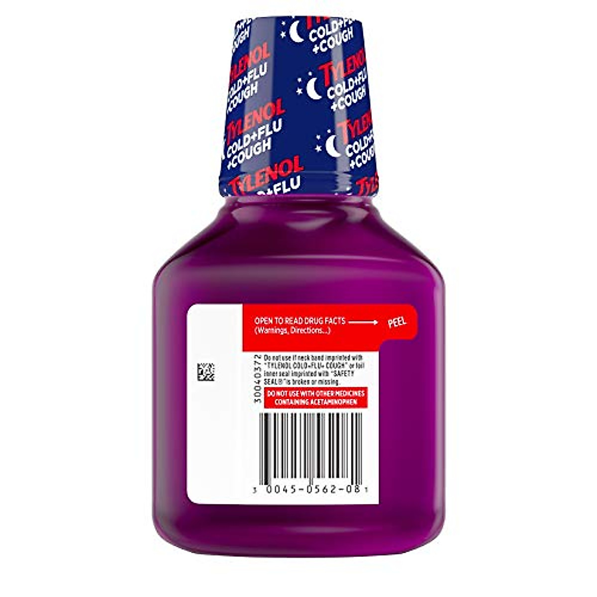 Tylenol Cold + Flu + Cough Night Liquid Medicine with Acetaminophen, Wild Berry, Grabe, 8 Fl Oz