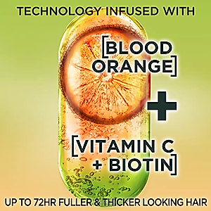 Garnier Fructis Grow Strong Thickening Shampoo for Thin, Fine Hair, Paraben-Free, Silicone-Free and Vegan Hair Care, 33.8 Fl Oz