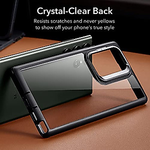 ESR for Samsung Galaxy S23 Ultra Case, S23 Ultra Phone Case with Frame, Built-in Camera Ring Stand, Exceeds Military-Grade Protection, Case for Samsung S23 Ultra, Shock Armor Kickstand, Clear Black