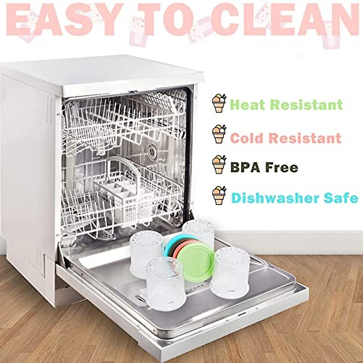 GHQYP Creami Pint Containers, for Ninja Ice Cream Maker Cups, Creami Pints Airtight and Leaf-Proof for NC301 NC300 NC299AM Series Ice Cream Maker,Green-2PCS