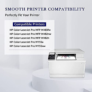 Mooho Compatible 215A Toner Cartridge with CHIP | Replacement for HP 215A Toner Compatible with Pro MFP M182, M183 Series | W2310A 2311A 2312A 2313A Printer (4-Pack)