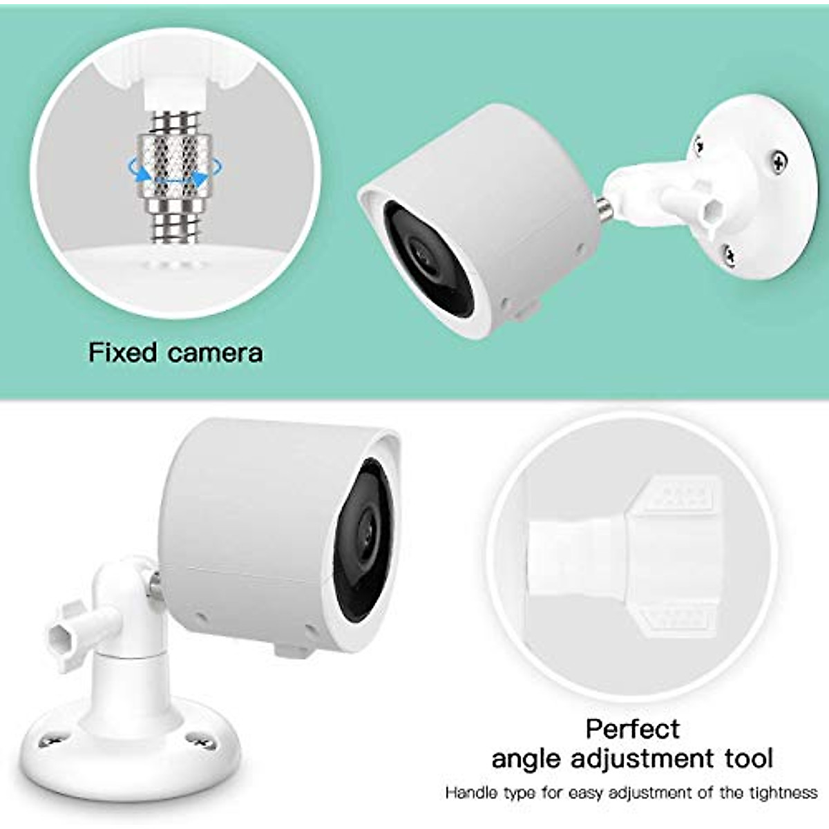 Wall Mount + Weatherproof Case for YI Home Camera - by Koroao - Indoor/Outdoor Security Bracket More Stable and Flexible (1-Pack, White)