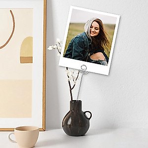 30 Pcs Round Floral Card Holder Metal Photo Memo Holder Wire Place Card Holder Craft Wire Clips Pick Stick Wire Clips for Birthday DIY Cake Topper Accessories Wedding Party (12 cm/4.7inch)