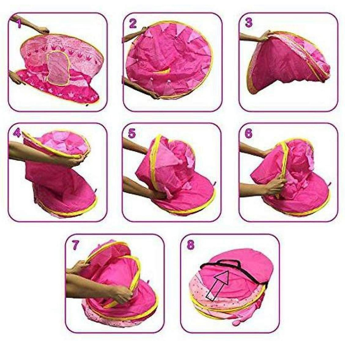 Creatov Kids Tent Toy Princess Playhouse - Toddler Play House Pink Castle for Kid Children Girls Boys Baby Indoor & Outdoor Toys Foldable Playhouses Tents with Carry Case Great Birthday Gift Idea