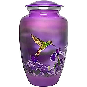 Trupoint Memorials Cremation Urns for Human Ashes - Decorative Urns, Urns for Human Ashes Female & Male, Urns for Ashes Adult Female, Funeral Urns - Purple, Large