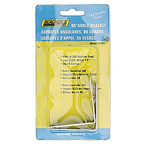 Seachoice Marine-Grade 90-Degree Angle Bracket, Polished 304 Stainless Steel, 2-3/8 in. X 1/2 in., Pack of 2