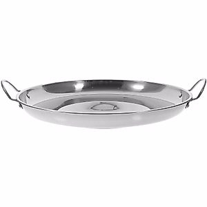 UPKOCH Mexican Style Wok Stainless Steel Comal Para Tacos Concave Frying Pan Nonstick Cooking Pan for Tortillas, Silver