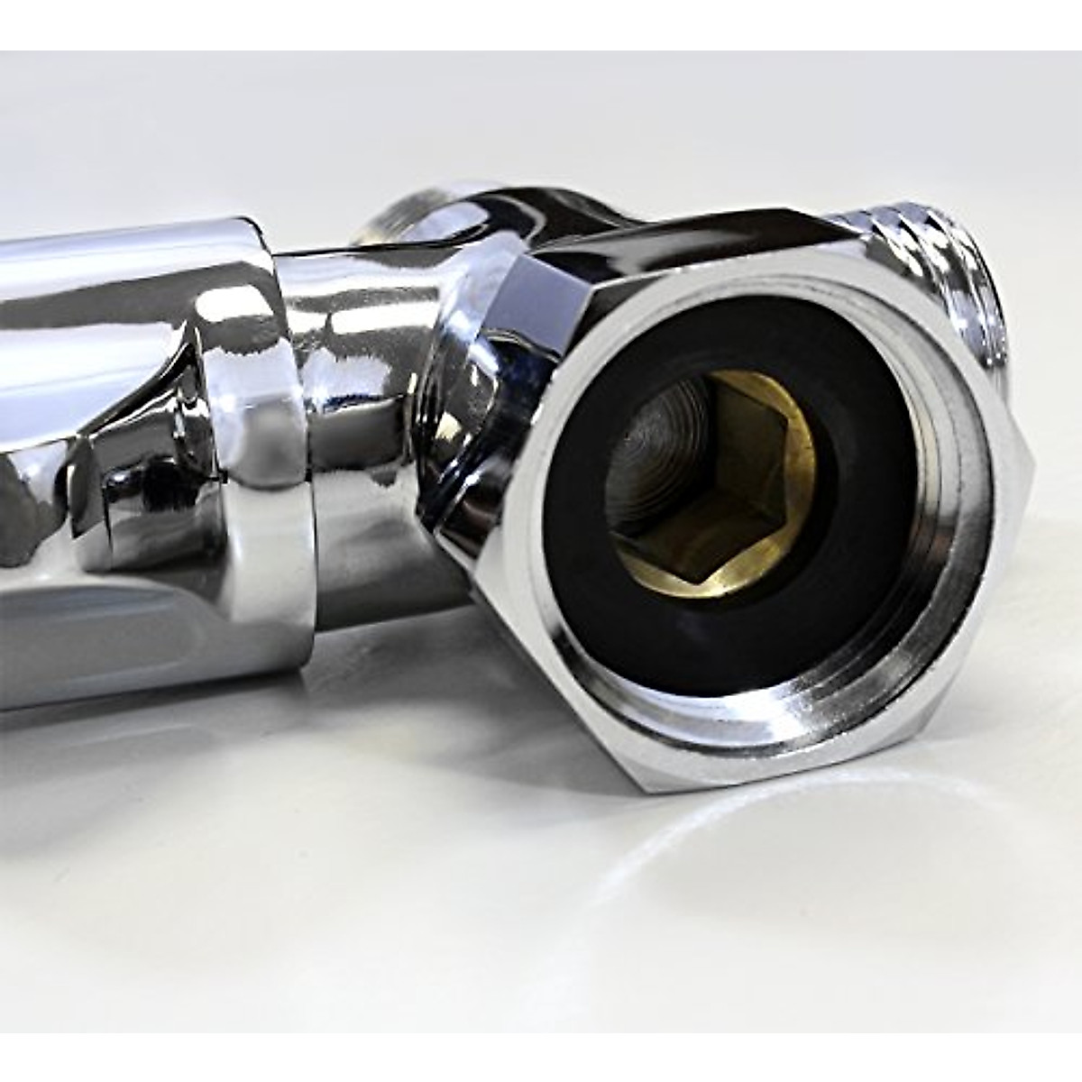 Luxe Bidet Metal T-adapter with Shut-off Valve, Winged 3-way Tee Connector, Chrome Finish, for Luxe Neo Bidets