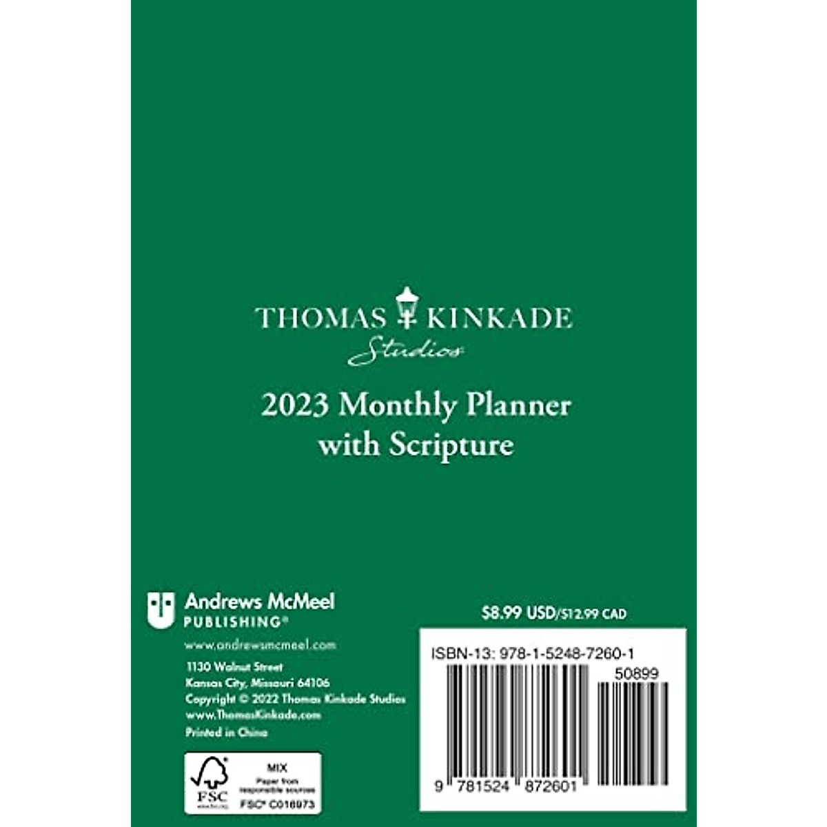 Thomas Kinkade Studios 12-Month 2023 Monthly Pocket Planner Calendar with Script