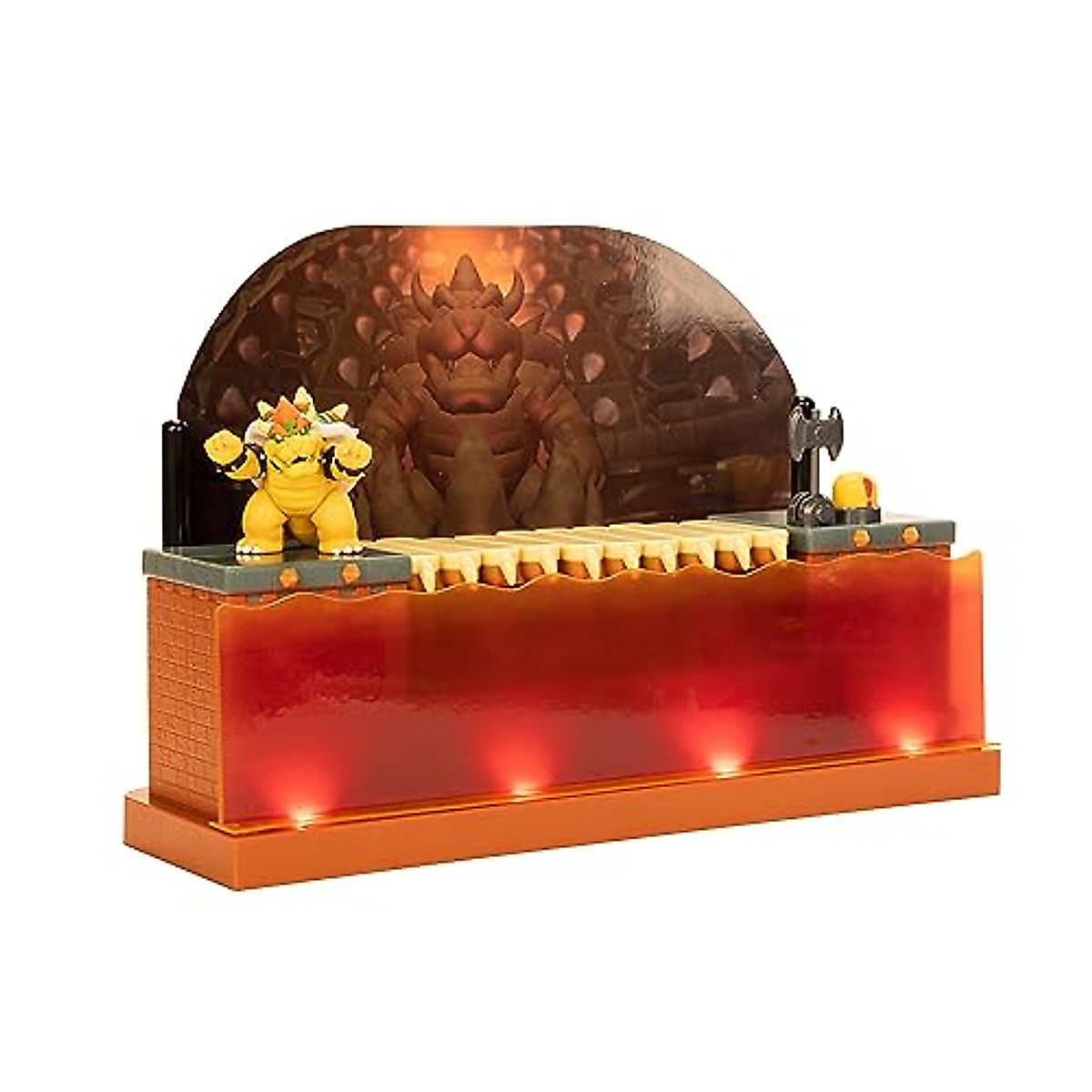 Super Mario Nintendo Deluxe Bowser Battle Playset with Lights and Sounds, 2.5 Inch Bowser Action Figure Included
