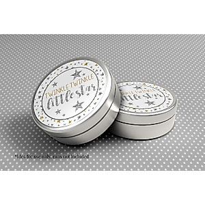 Twinkle Twinkle Little Star Gender Neutral Baby Sprinkle Baby Shower Thank You Sticker Labels, 40 2" Party Circle Stickers by AmandaCreation, Great for Party Favors, Envelope Seals & Goodie Bags