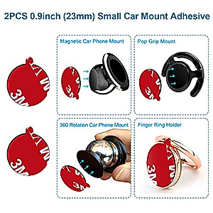 volport Extra 3M Tape Super Sticky Adhesive Replacement and Phone Magnet Sticker Disc for Reusing Grip Stand Socket Base, Circle Double Sided Car Mount Holder Strong Glue Pads Round Magic Metal Plate