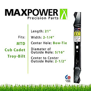 Maxpower 331538B Mower Blades, Replaces OEM # 942-0641, Black