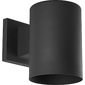 Cylinder Collection 5" Modern Outdoor Wall Lantern Light Black