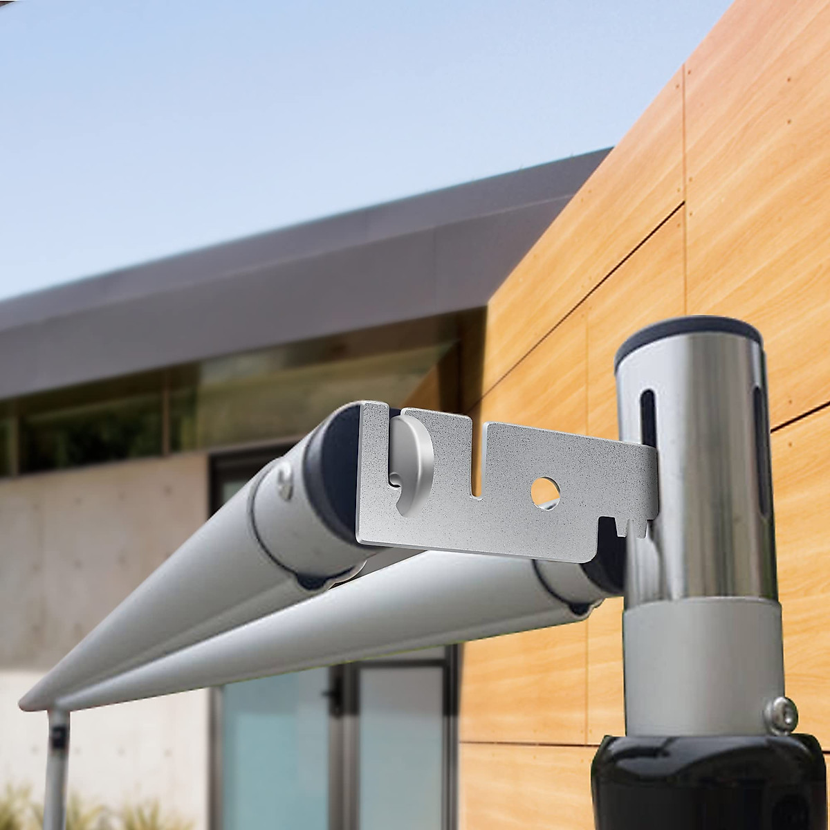 ZhouDaShu Double Crossbar Valance Hanger for Drape Backdrop Stand,Crossbar Hangers for Commercial Pipe and Drape Backdrop Kit,3'' Wedding Hanger Parties Decoration Backdrop Stand Hooks(4 PCS)