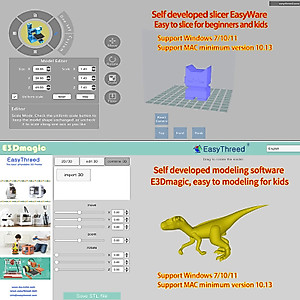 ADBEN 3D Printer Mini Desktop Printing Machine for Kids 100x100x100mm Print Size Removable Platform One-Key Printing with TF Card PLA Sample Filament for Beginners Household Education