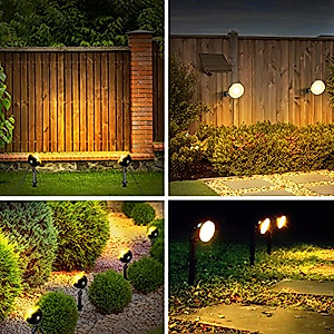 Linkind Solar Spot Lights Outdoor, 4-in-1 Solar Landscape Spotlights Outdoor IP67 Waterproof, 9.8ft Cable Dusk to Dawn Solar Outdoor Lights for Garden, Yard, Driveway Walkway, Patio, Warm White 3000K
