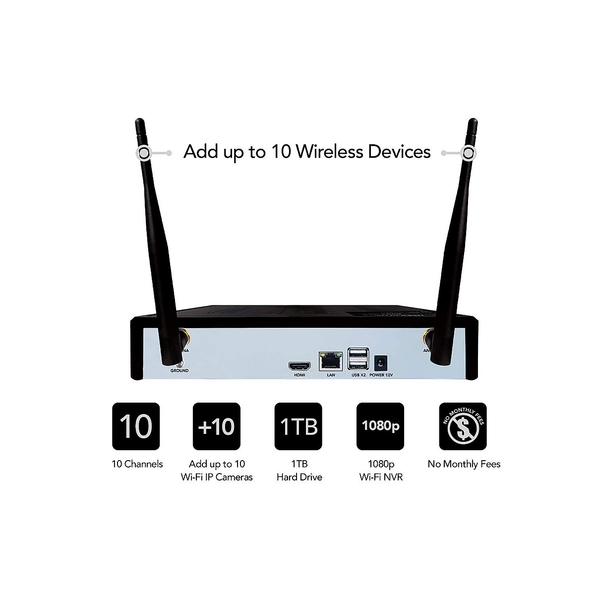 Night Owl 1080p Smart Security System with 4 AC Powered 1080p HD Wi-Fi IP Indoor/Outdoor Cameras with Night Vision and 1TB Hard Drive (Expandable up to a Total of 10 Wi-Fi Devices)