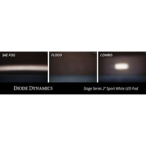 Diode Dynamics Stage Series 2in SAE White Sport Flush Mount LED Pod (pair), SAE Fog w/Amber Backlight