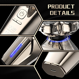 Head Shaver for Bald Men, Electric Razor for Men 5-in-1 Multifunctional Electric Head Shaver Bald Clippers for Men Wet/Dry Waterproof 7D Rotary Shaver Grooming Kit Rechargeable with LED Display