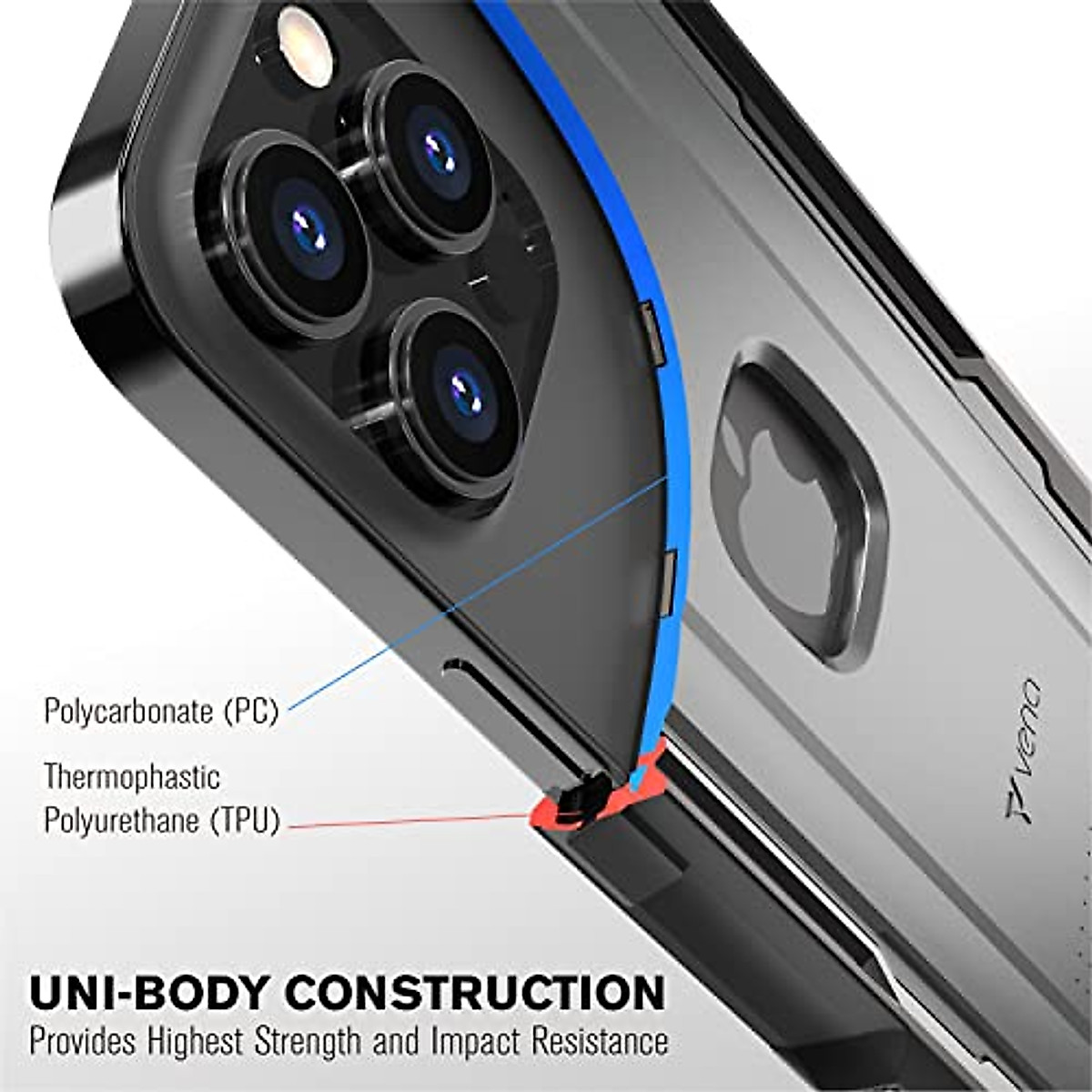 Vena vArmor Rugged Case Compatible with Apple iPhone 14 Pro Max (6.7"-inch), (MagSafe Compatible, Military Grade Drop Protection) Heavy Duty Holster Belt Clip Cover with Kickstand