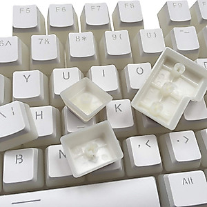 HZYZ PBT Backlit Keycaps Pudding Keyset Double Shot Cherry MX Key Caps Top Print OEM Profile for 60%/87/104/108 MX Switches Mechanical Gaming Keyboard(White Pudding)