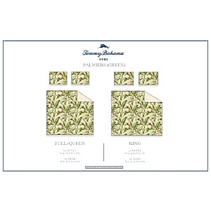 Tommy Bahama - King Duvet Cover Set, Cotton Sateen Bedding with Matching Shams & Button Closure, All Season Home Decor (Palmiers Green, King)