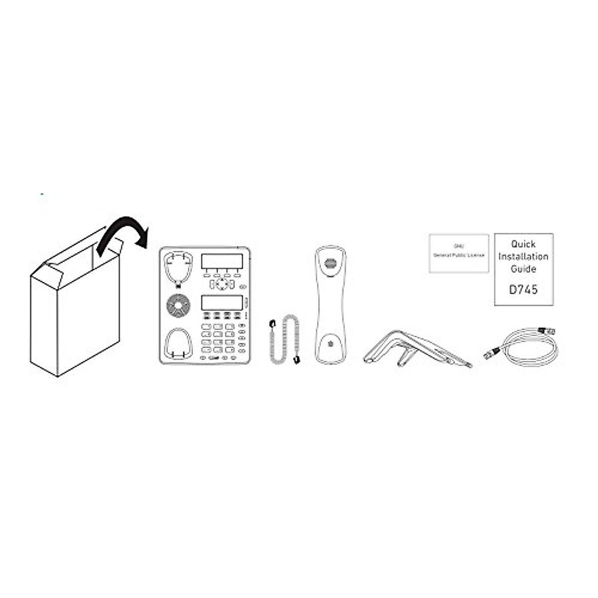 Snom SNO-D745 Sip Desk Phone with High-Resolution Display VoIP Phone and Device, Black