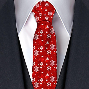 iujybax Christmas Ties for Men, Mens Christmas Tie Skinny Narrow Necktie for Men, Christmas Tie Holiday Ties for Men, for Wedding Groom Groomsmen Xmas Party