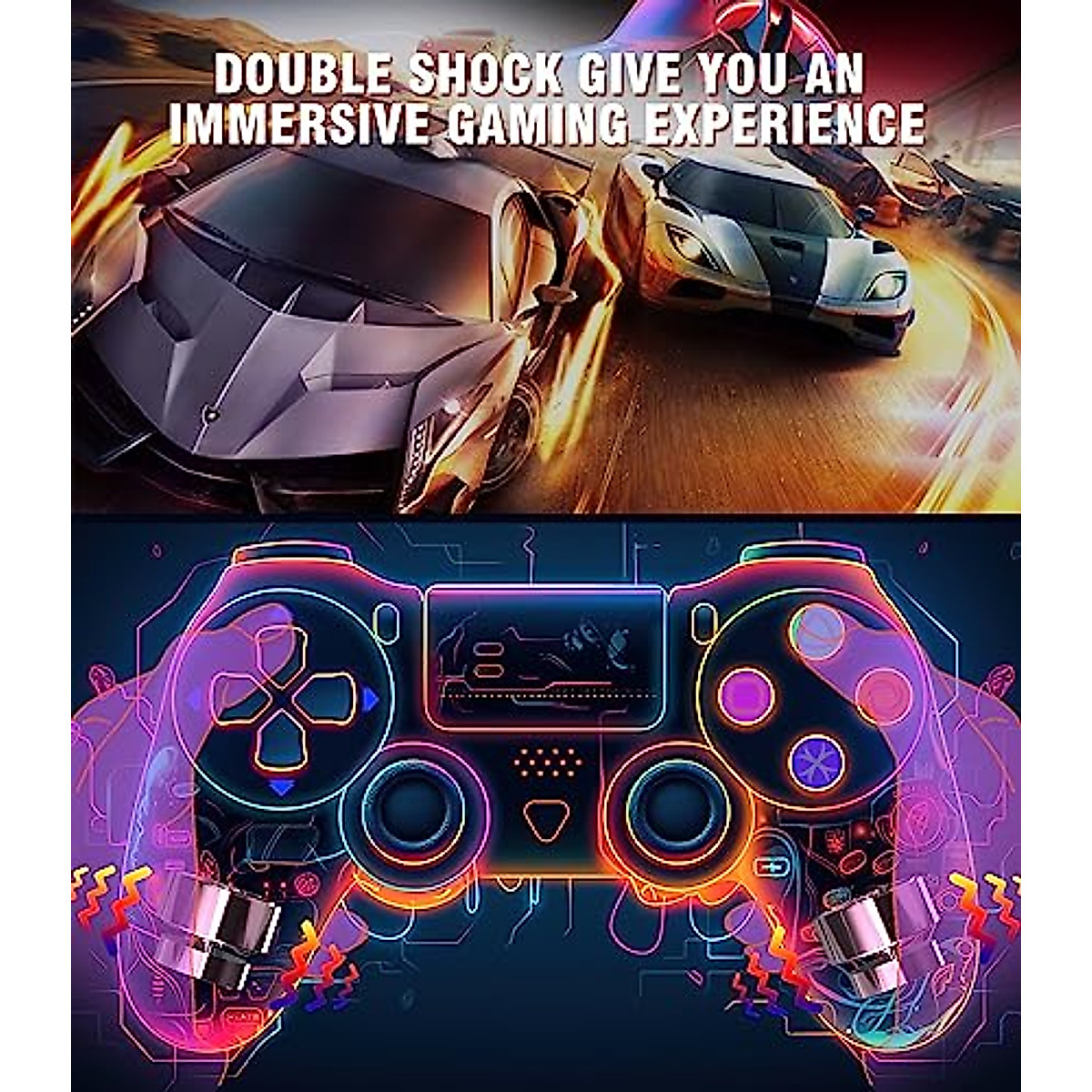 CBYLWK Wireless Controller Compatible with PS4/Slim/Pro with Dual Vibration/6-Axis Motion Sensor/Audio Function 1000mAh Battery/Collector's Controller