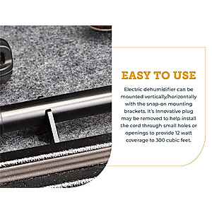 SnapSafe Gun Safe Dehumidifier Rod 24 Inch, Black, 75905 -Maintenance-Free Plug-In Electric Dehumidifier Eliminates Moisture for Gun Safes & Cabinets to Help Prevent Rust & Corrosion in Your Gun Vault