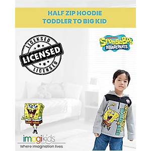 SpongeBob SquarePants Toddler Boys Fleece Half Zip Hoodie Gray 4T