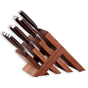 Messermeister Avanta 10-Piece Pakkawood Knife Block Set - German X50 Stainless Steel - Includes 4 Speciality Knives, Heavy-Weight Fork, 4 Steak Knives & Magnetic Knife Block
