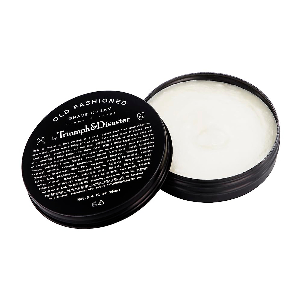 Triumph & Disaster | Old Fashioned Shave Cream Jar | Shaving Lotion for Sensitive Skin - Alcohol Free, 3.4 oz (100+ shaves)