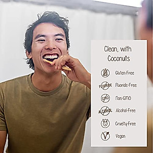 Dr. Ginger's White Charcoal Toothpaste Tablets, Eco-Friendly Travel Chewable Tabs for Whitening, Fresh Breath, & Gum Support, Enamel-Safe, Coconut Mint Flavor, Fluoride-Free 0.75oz Tin, 60 Tablets