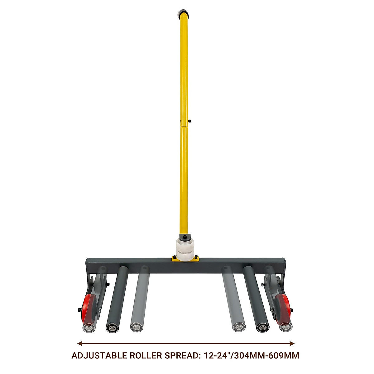 biosp Heavy Duty Adjustable Wheel Dolly, 440 LBS Load Capacity Alloy Metal Easy Lift Truck Car Tire Cart Dollies Garage Moving Tool with Adjustable Roller for Workshop Mechanic Trolley Gray-Yellow