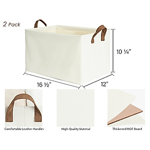 StorageWorks Storage Bins for Shelves and Fabric Storage Box with PU Handles