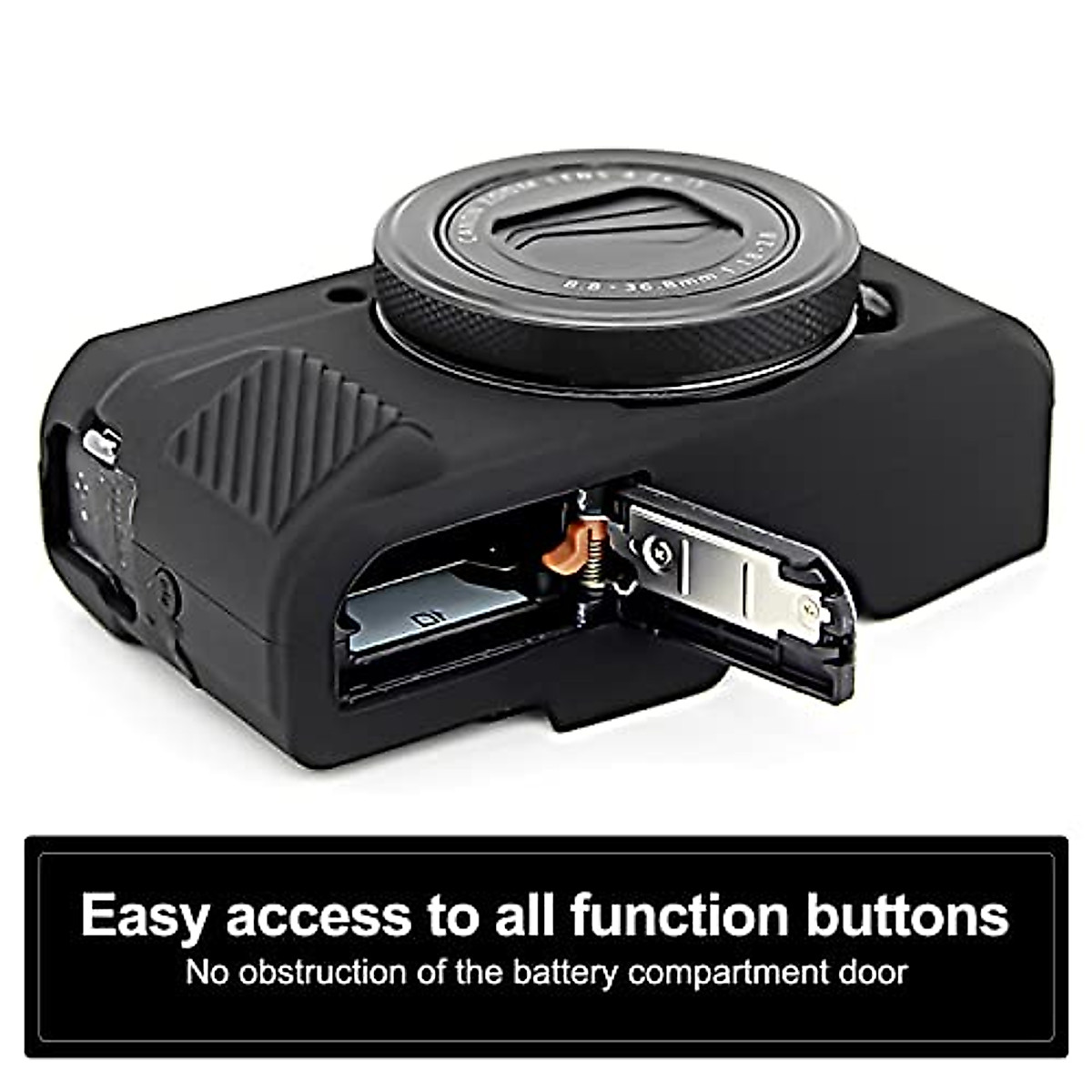 Easy Hood G7X Mark II Case G7X Mark III Case G7X Camera Silicone Case,Soft Silicone Protective Cover for Canon Powershot G7X Mark III DSLR Camera(Black)