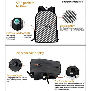 GIFTPUZZ Turquoise Aztec Horse Backpack Set with Pencil Case Small Purse, Thermal Lunch Box Tote Insulated Cooler Lunch Bags, Teen 15" Rucksack Zip Lightweight Bookbag Schoobags 3 IN 1