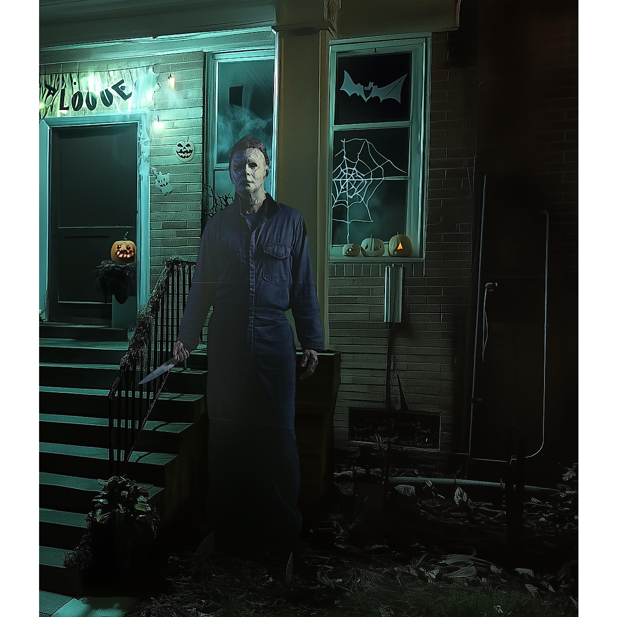lckellong Life Size Horror Cardboard Cutout Halloween Michael Figure Decorations - Man 1 Blue